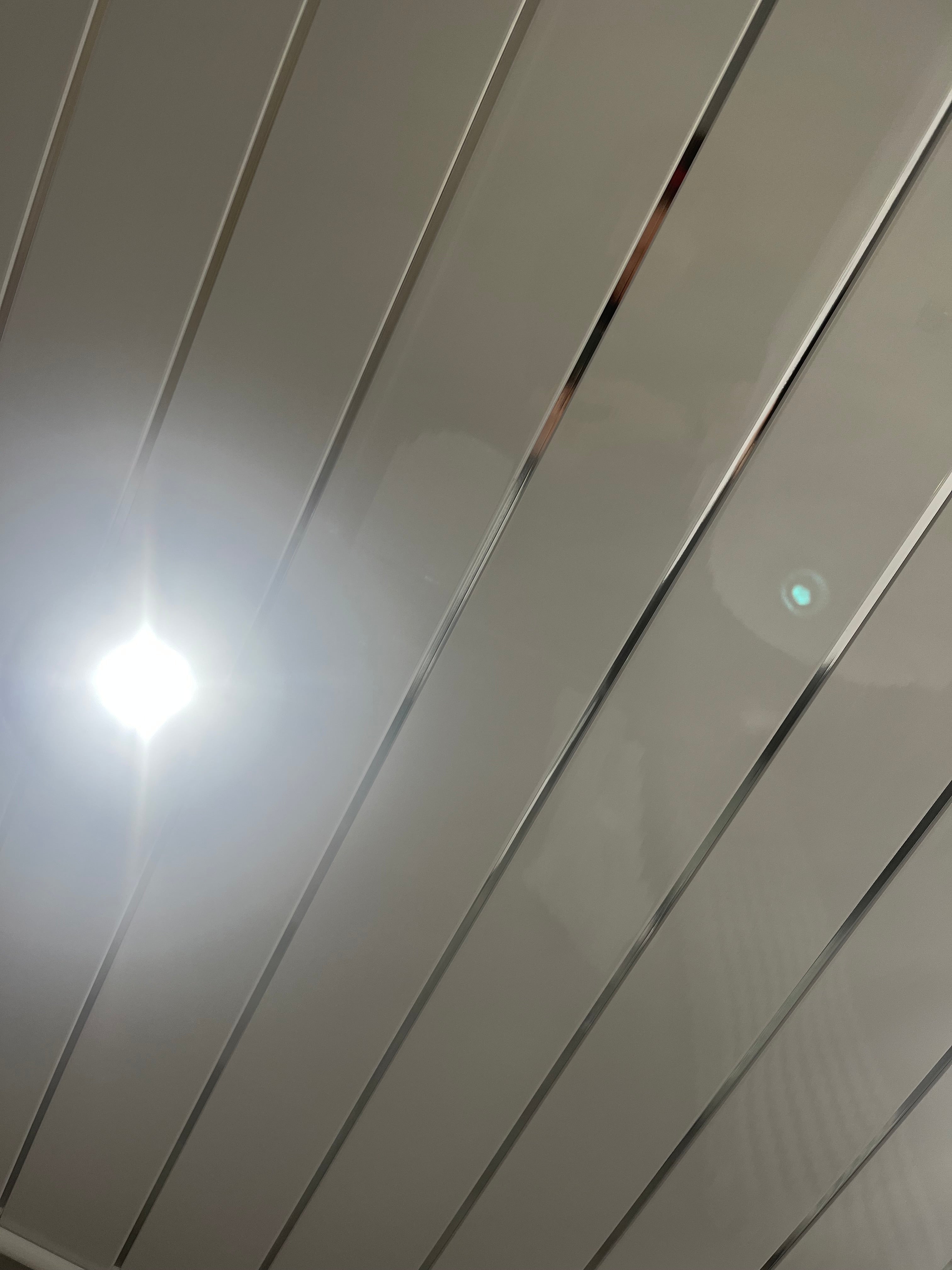 White Silver Strip Ceiling Panel 2.5mtr x 250mm – The Panel Company Ireland